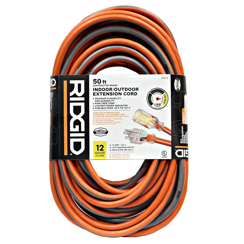 EXTENSION ELECTRICA DE 15.24 MTS, 50 FT, CAL. 12/3 RIDGID — IHNSA