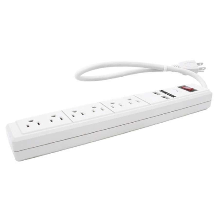 BARRA MULTICONTACTOS 6 TOMAS + 2 ENTRADAS USB, 50 CM — IHNSA