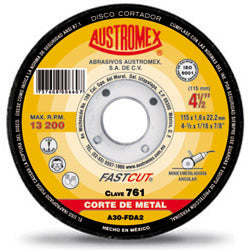 DISCO DE CORTE 4-1/2" X 1/16" X 7/8", TIPO 41, METAL, FASTCUT© — IHNSA